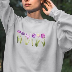 Tulips Crewneck Sweatshirt Tulip Sweater Tulip Sweatshirt Tulips Shirt ...