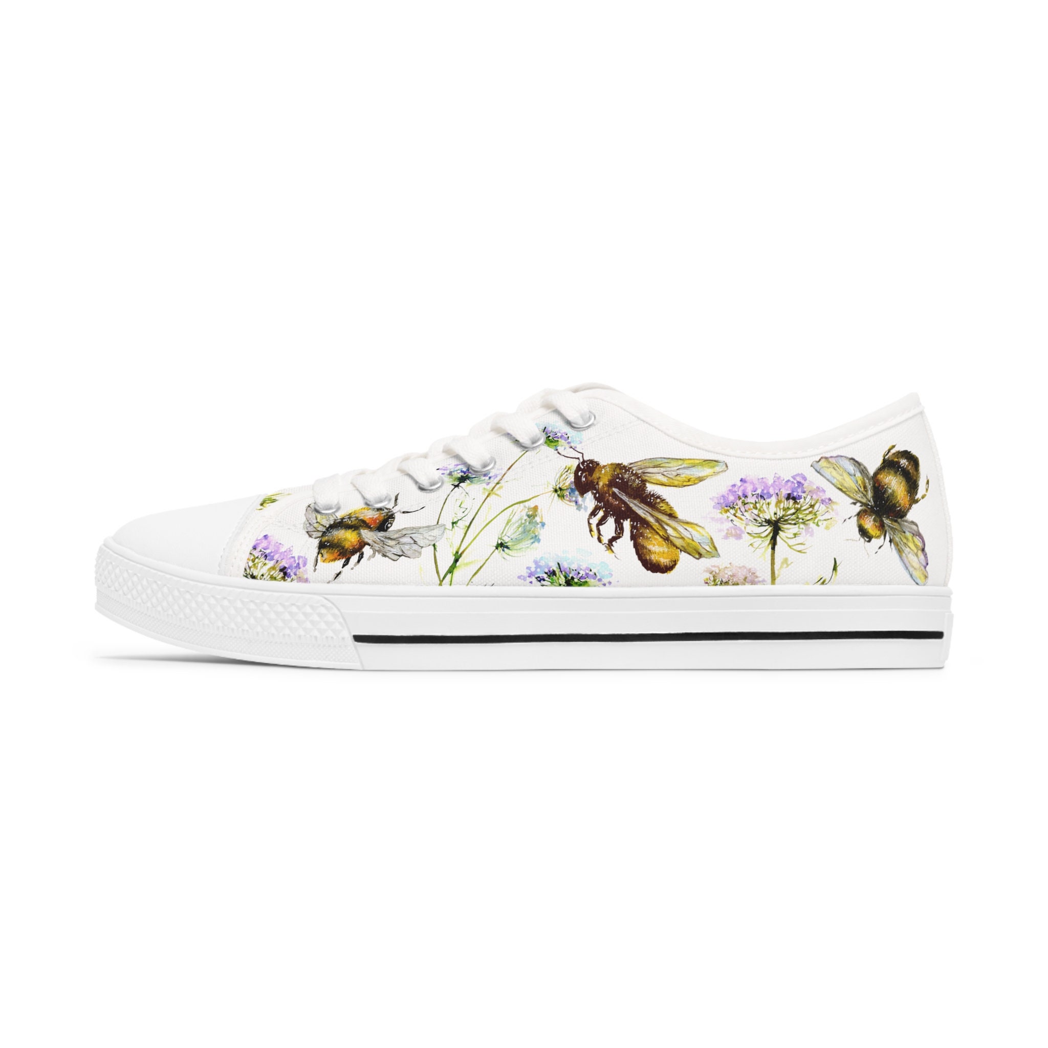 Womens Bee Shoe Floral Sneaker Pollinator Shoe Wildflower Bumble Bee ...