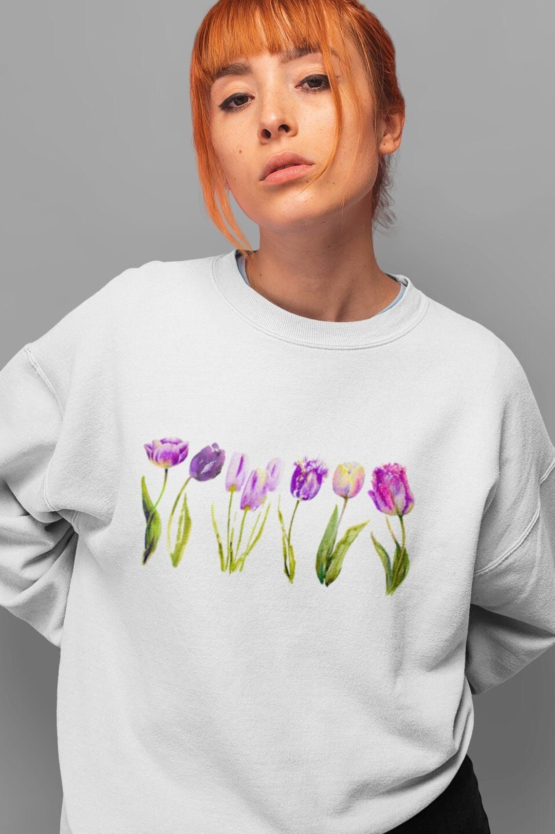 Tulips Crewneck Sweatshirt Tulip Sweater Tulip Sweatshirt Tulips Shirt ...