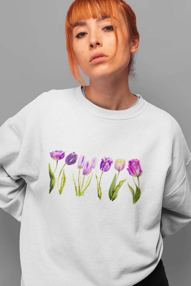 Tulips Crewneck Sweatshirt Tulip Sweater Tulip Sweatshirt Tulips Shirt ...