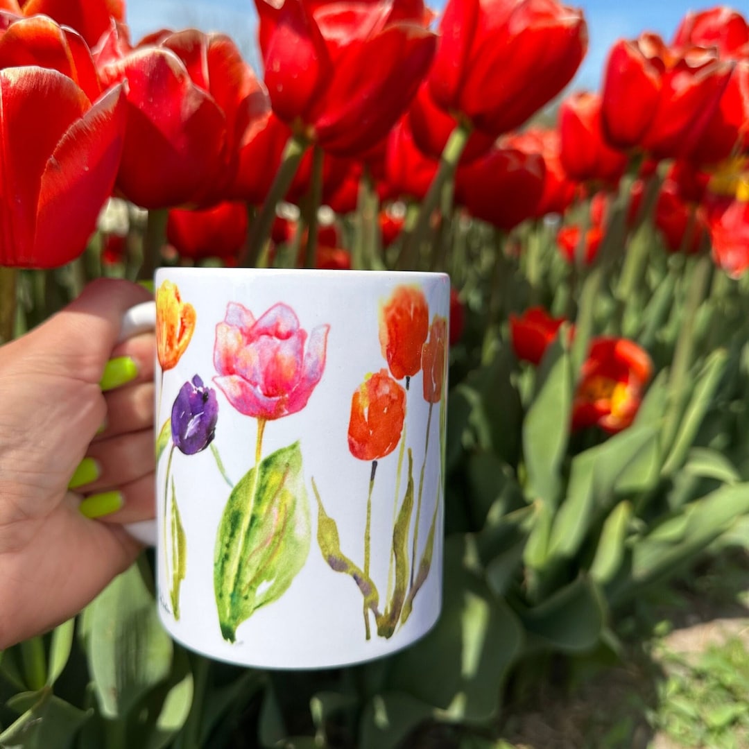 Tulip Mug Tulip Gift for Her Gardener Mug Gift Tulip Ceramic Mug Gift ...