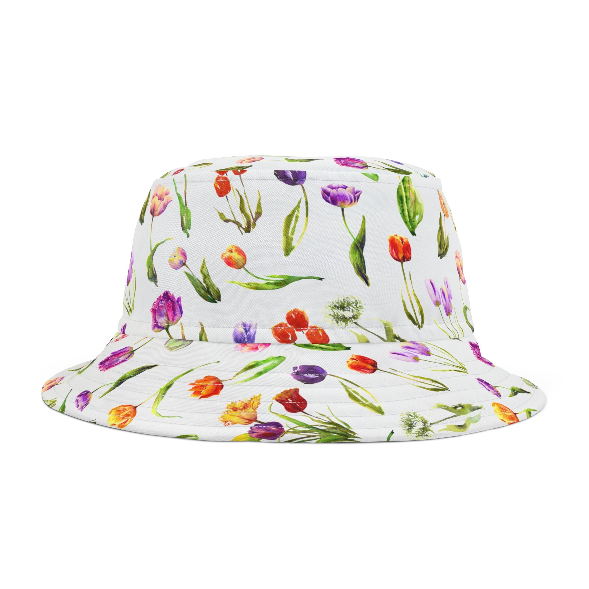 Tulip Hat With Tulip Design Bucket Hat Floral Hat Tulip Summer Hat for ...