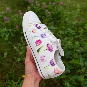 Women Tulip Shoe Floral Sneaker Tulip Sneaker Womens Flower Fan Gift ...