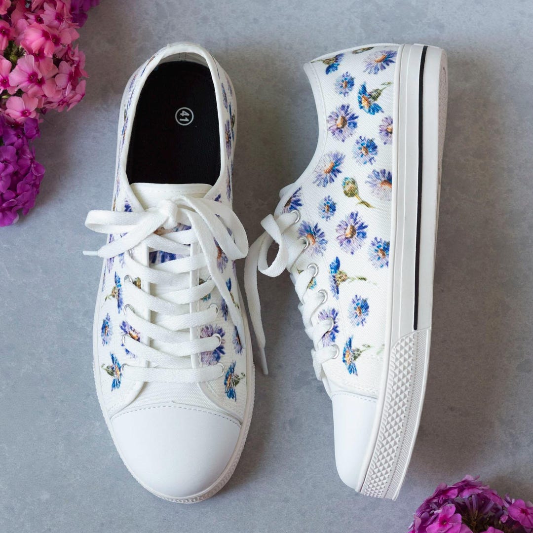 Floral Sneaker With Flower Pattern Shoe September Birth Flower Gift ...