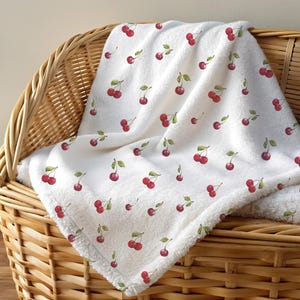 Cherry Blanket Cherry Throw Cute Cherry Decor Cherry Coquette Cherry ...