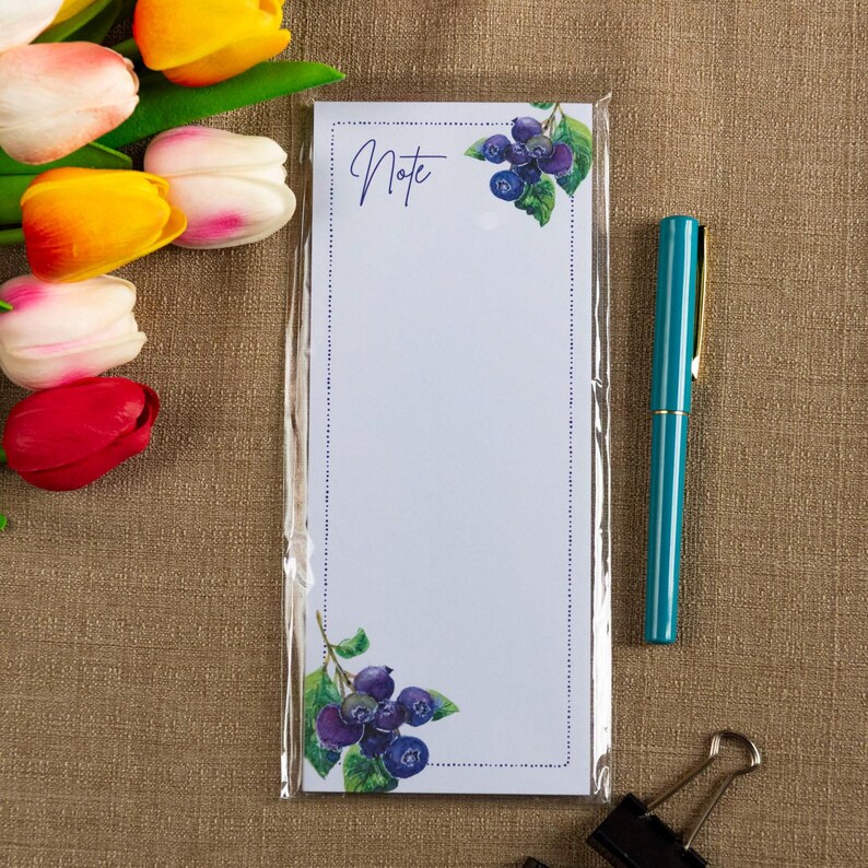 Blueberry Notepad Berry Grocery List Berries Design to Do List for ...