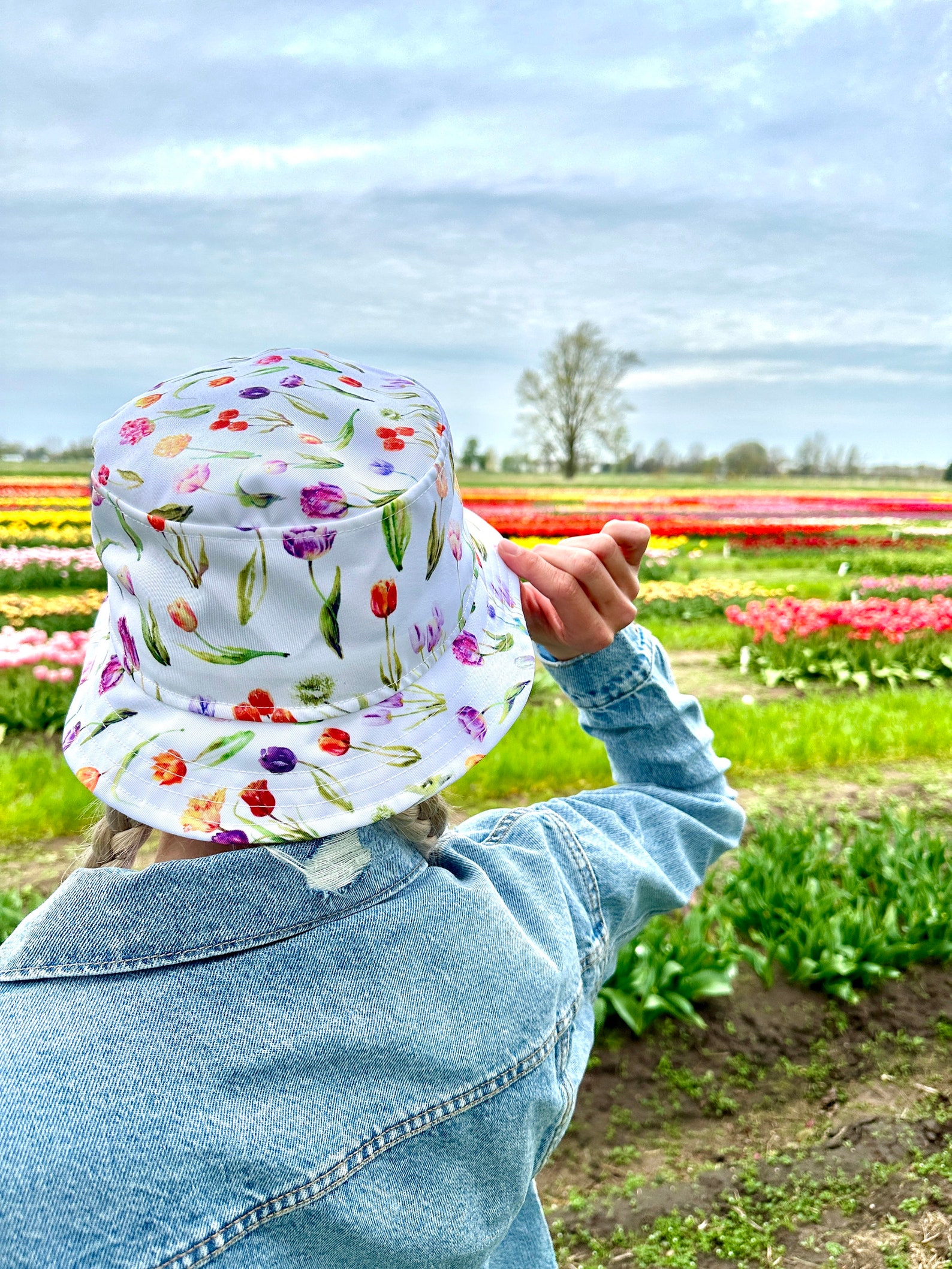 Tulip Hat With Tulip Design Bucket Hat Floral Hat Tulip Summer Hat for ...