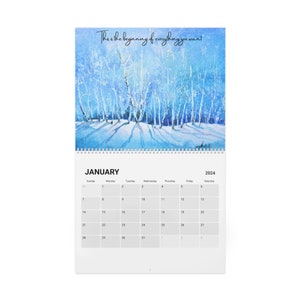 2024 Wall Calendar Art Monthly Calendar for 2024 With Inspirational ...