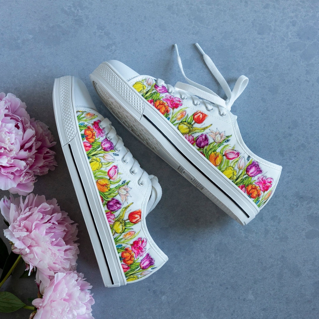 Flower Shoe Floral Sneaker Womens Floral Shoe for Women Garden Gift ...
