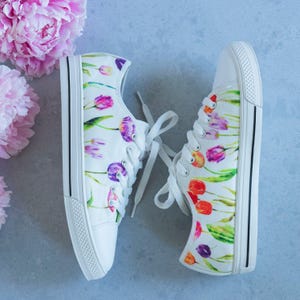 Women Tulip Shoe Floral Sneaker Tulip Sneaker Womens Flower Fan Gift ...