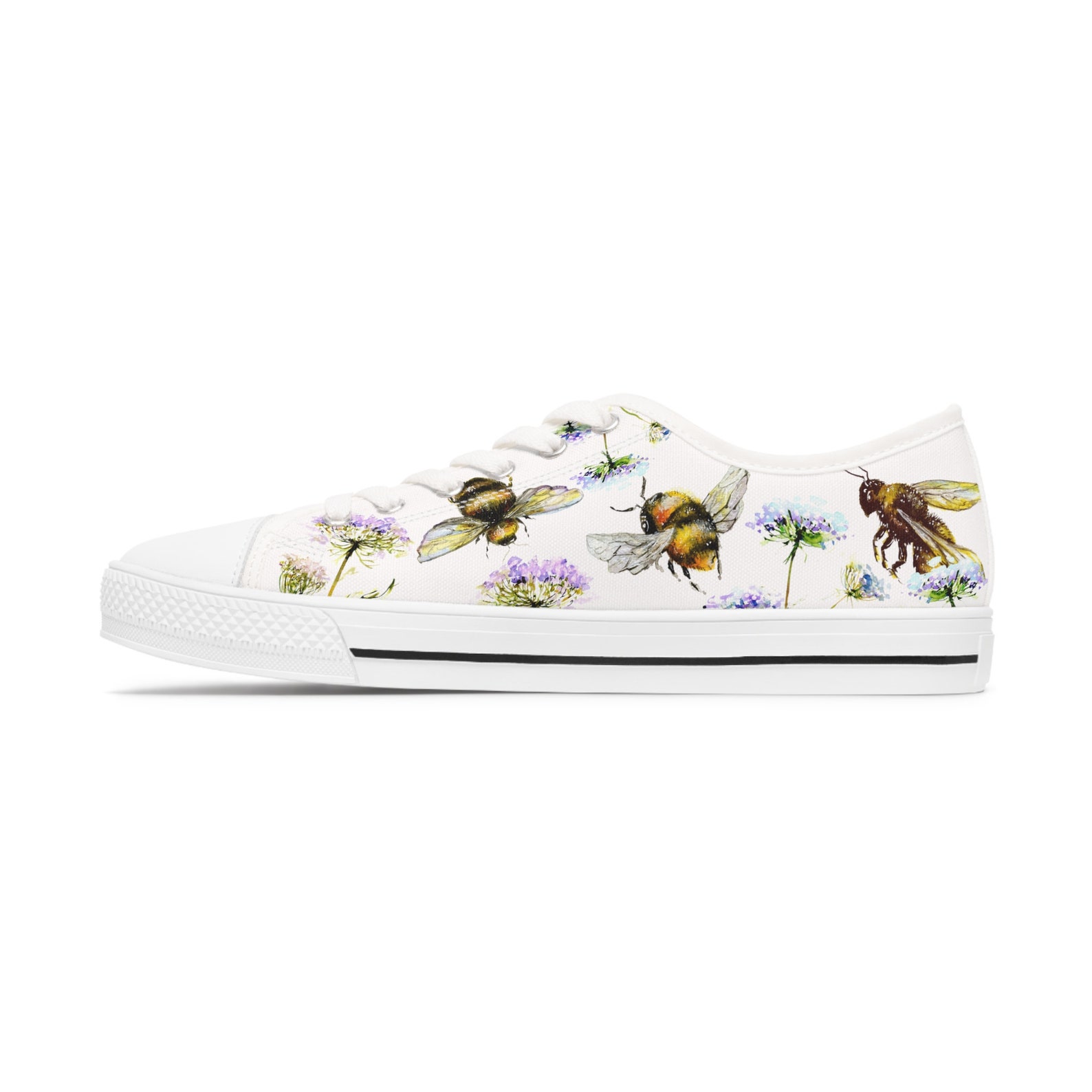Womens Bee Shoe Floral Sneaker Pollinator Shoe Wildflower Bumble Bee ...