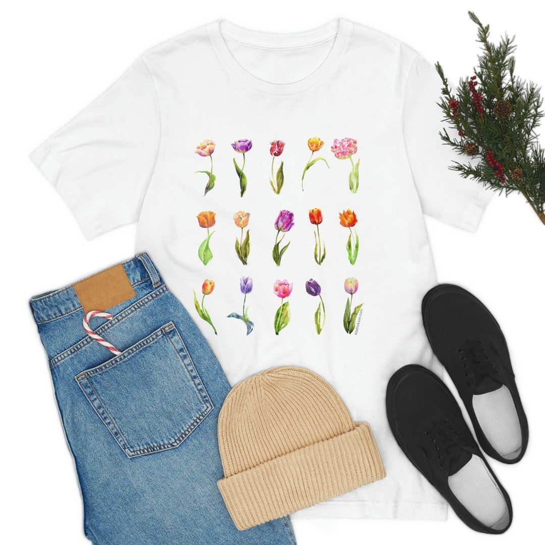 Tulip Tshirt Design Floral Shirt Tulip Garden Gift Flower Tee Tulip ...