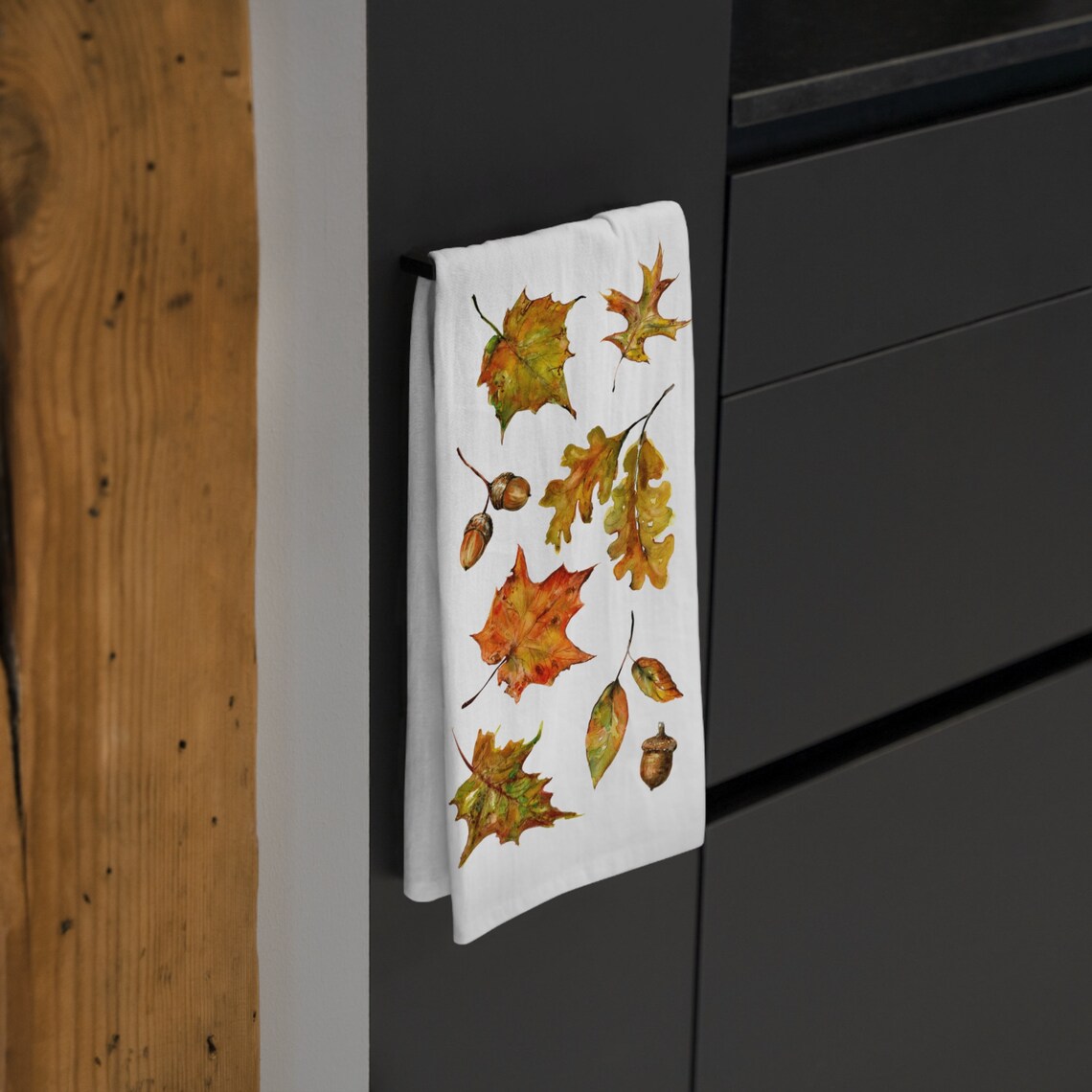 Autumn Leaves Hand Towel Fall Foliage Kitchen Towel Leaves Tea Towel ...