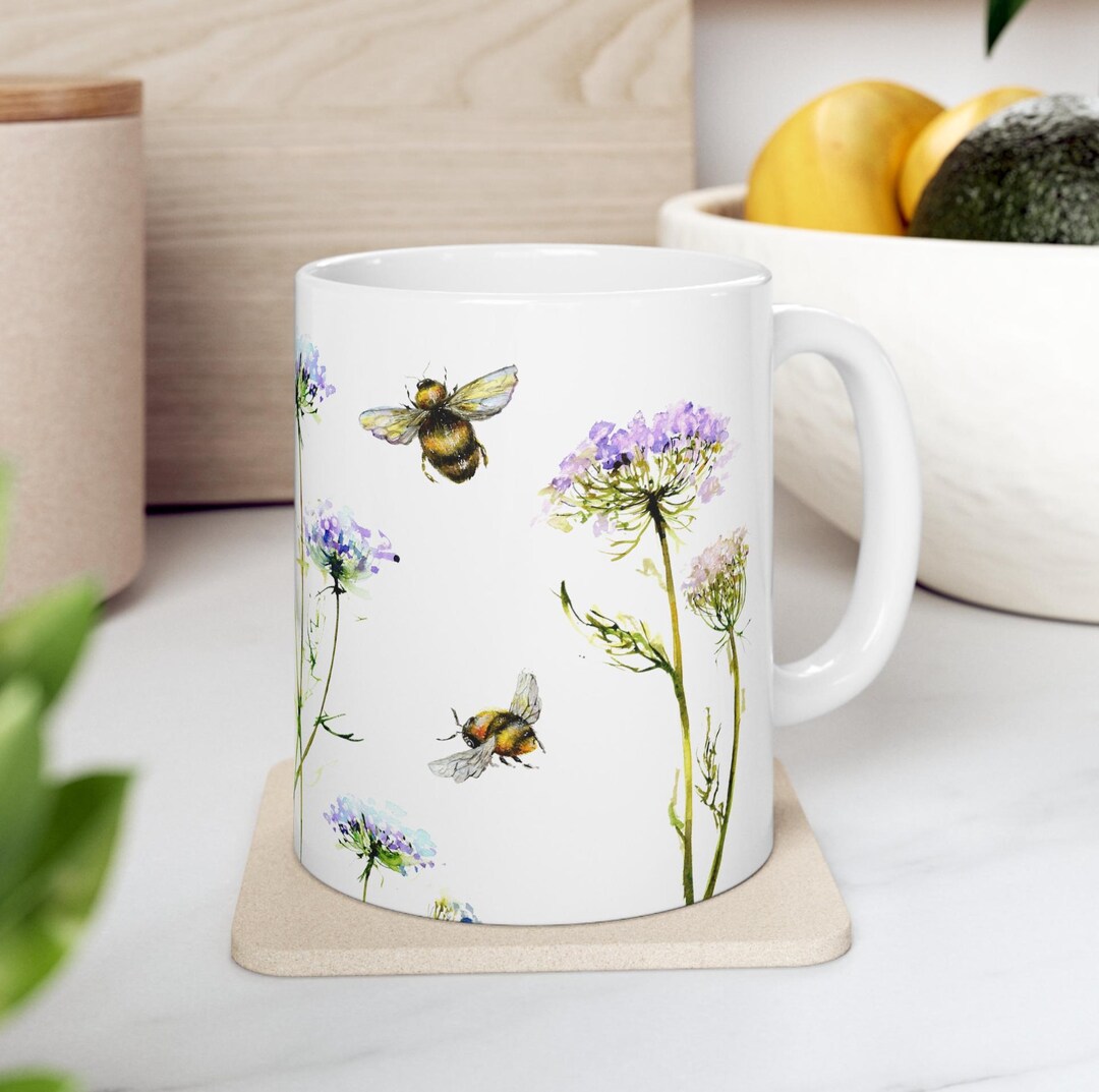 Bee Mug Ceramic Bee Ceramic Mug Bee Coffee Mug for Her Bumble Bee Mug ...