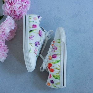 Women Tulip Shoe Floral Sneaker Tulip Sneaker Womens Flower Fan Gift ...