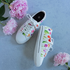 Flower Sneaker Flower Shoe Gift Floral Shoe Womens Sneaker Flower ...