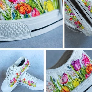 Flower Shoe Floral Sneaker Womens Floral Shoe for Women Garden Gift ...