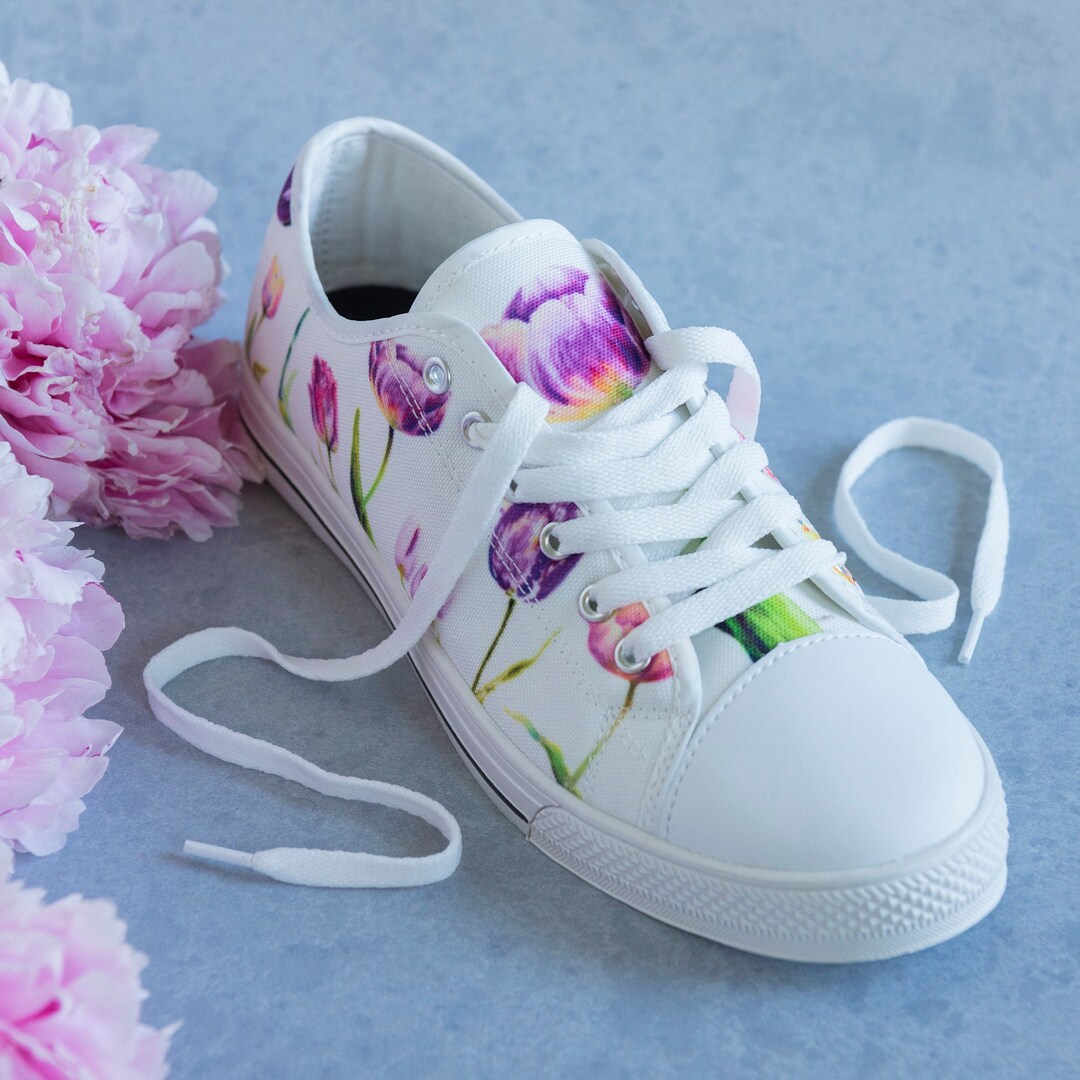 Flower Sneaker Flower Shoe Gift Floral Shoe Womens Sneaker Flower ...