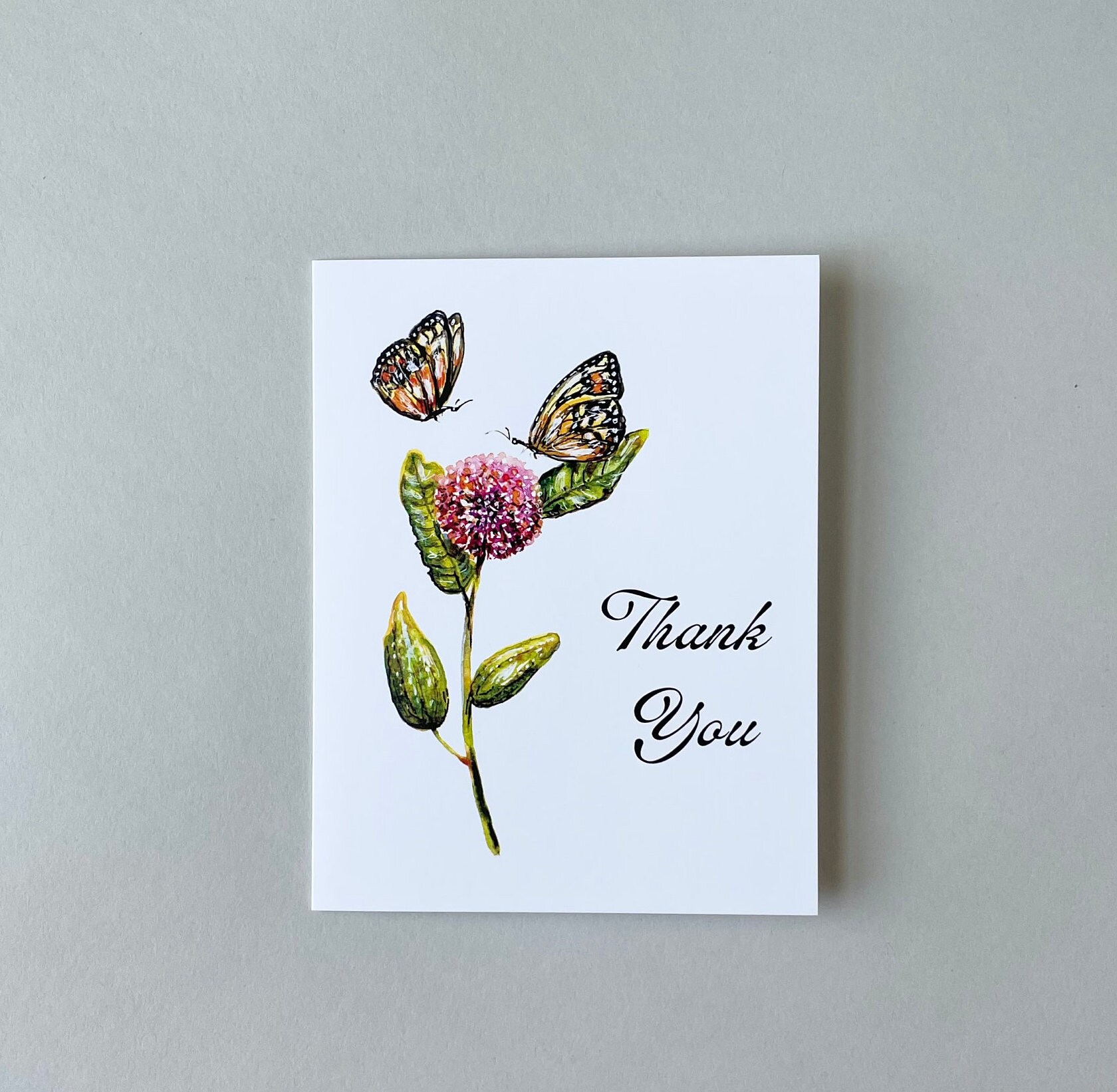 Butterfly Thank You Card Butterfly Greeting Card Butterfly Note Card ...
