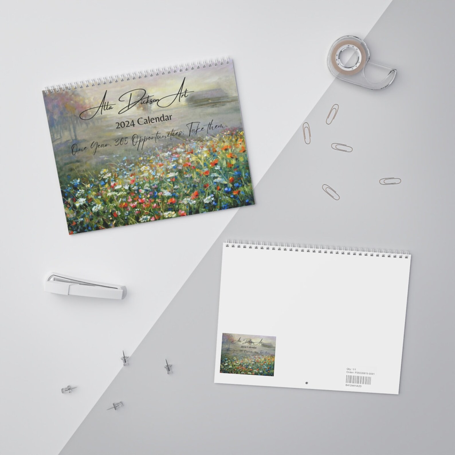 2024 Wall Calendar Art Monthly Calendar for 2024 With Inspirational ...
