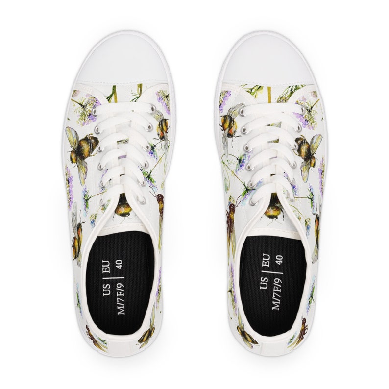 Womens Bee Shoe Floral Sneaker Pollinator Shoe Wildflower Bumble Bee ...