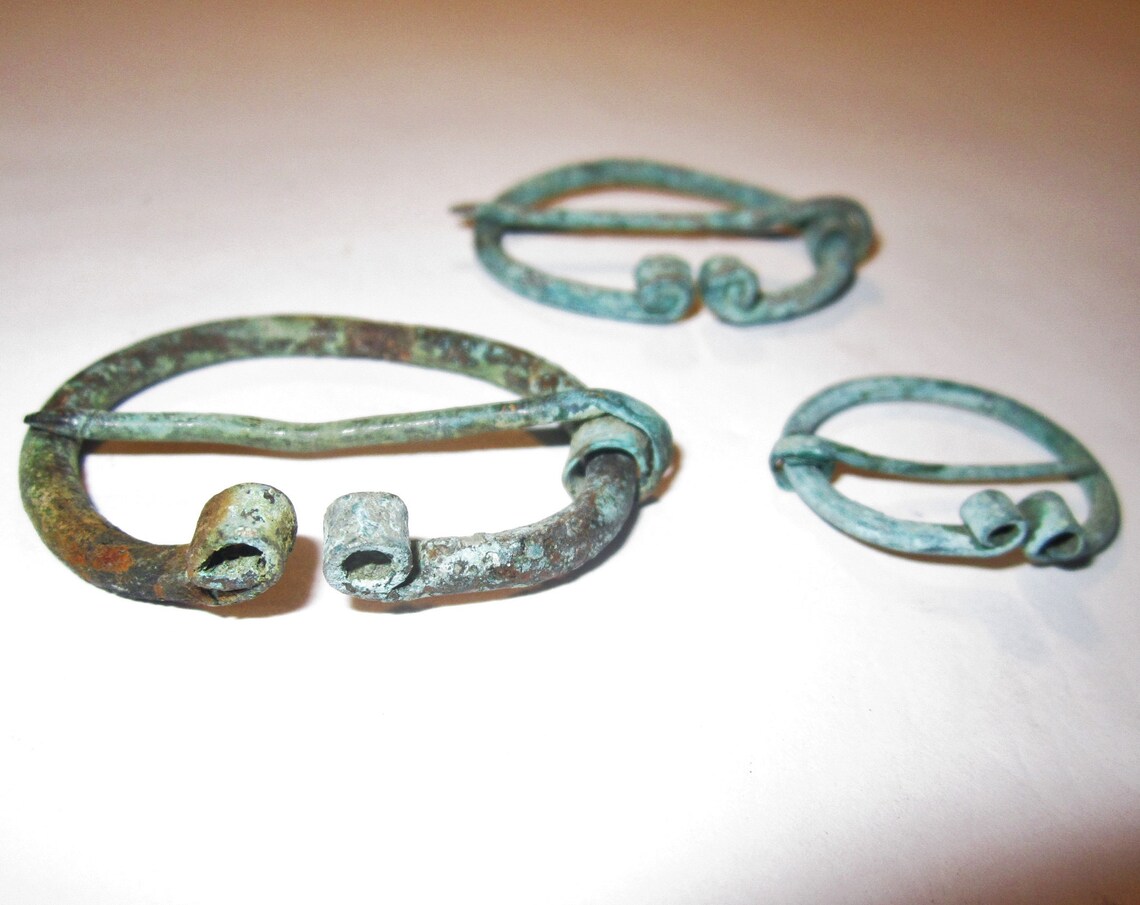 3 Viking Penannular Omega Fibula Large Bronze Norse Brooches 900 AD ...