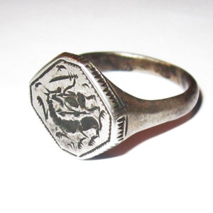 Viking Silver Ring of Sigurd Slaying Fafnir or Tyr and Fenrir - Etsy