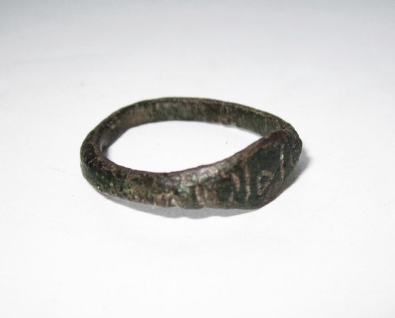 byzantine bronze ring with - Gem