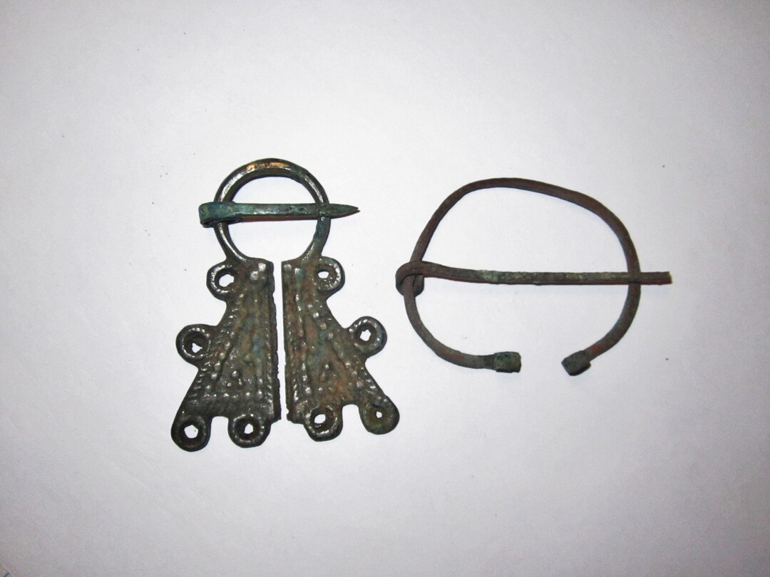 VIKING Penannular Bronze Brooch or Fibula and Ring Fibula From Lake ...