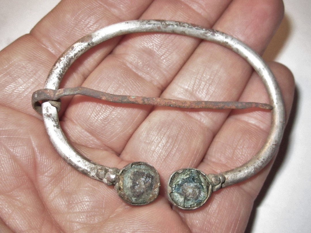Huge Viking Penannular Ring Fibula Large Silver Plate Norse Style ...
