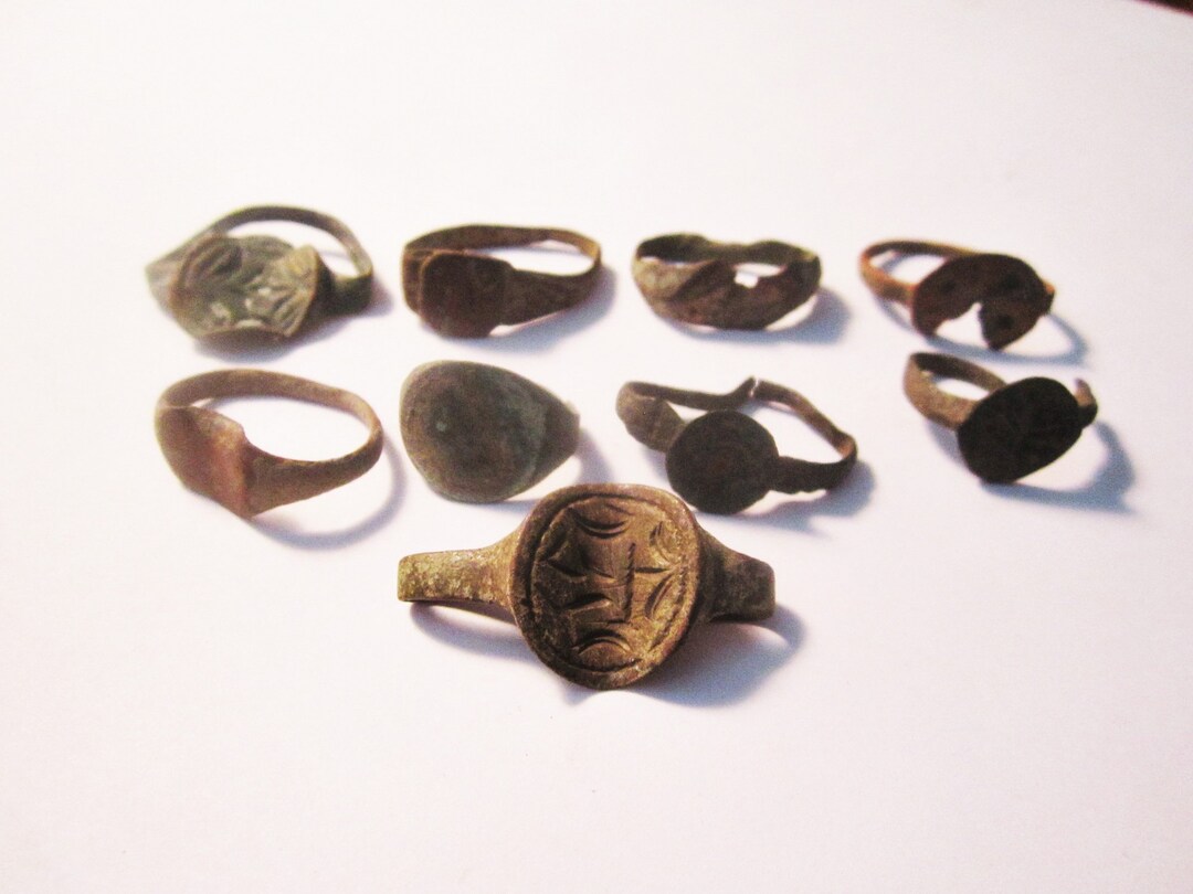 9 Medieval Bronze Relic Rings Northern/eastern Europe From the 12th. to ...