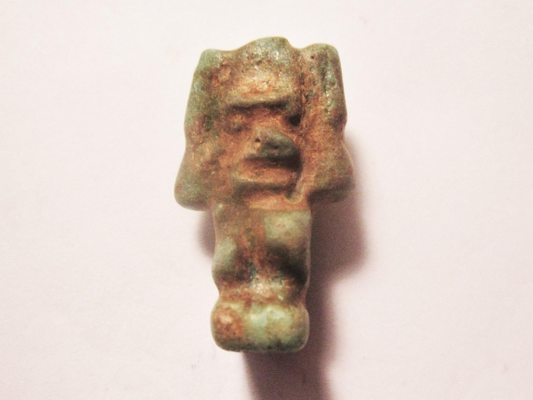 Ancient Egyptian Shu Amulet Faienced Paste Ptolemaic Period 600-300 BC ...