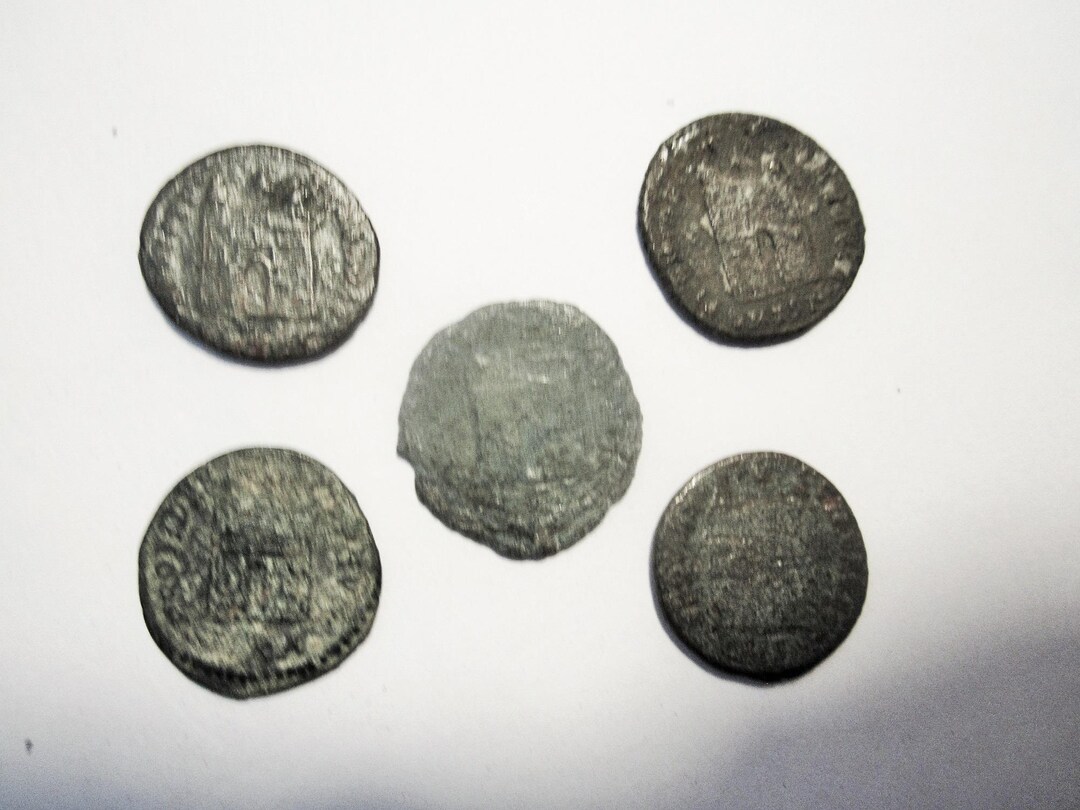 One of the Roman Coins With Camp Gate Tower Pictured Here - Not Cleaned ...