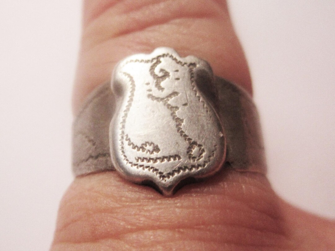 Medieval Silver Signet Ring With Shield Design Size 8.5 - Authentic ...