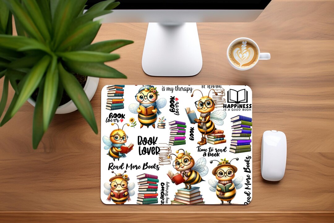 Mouse Pad, Book Lover, Bee, Books, Student. - Etsy