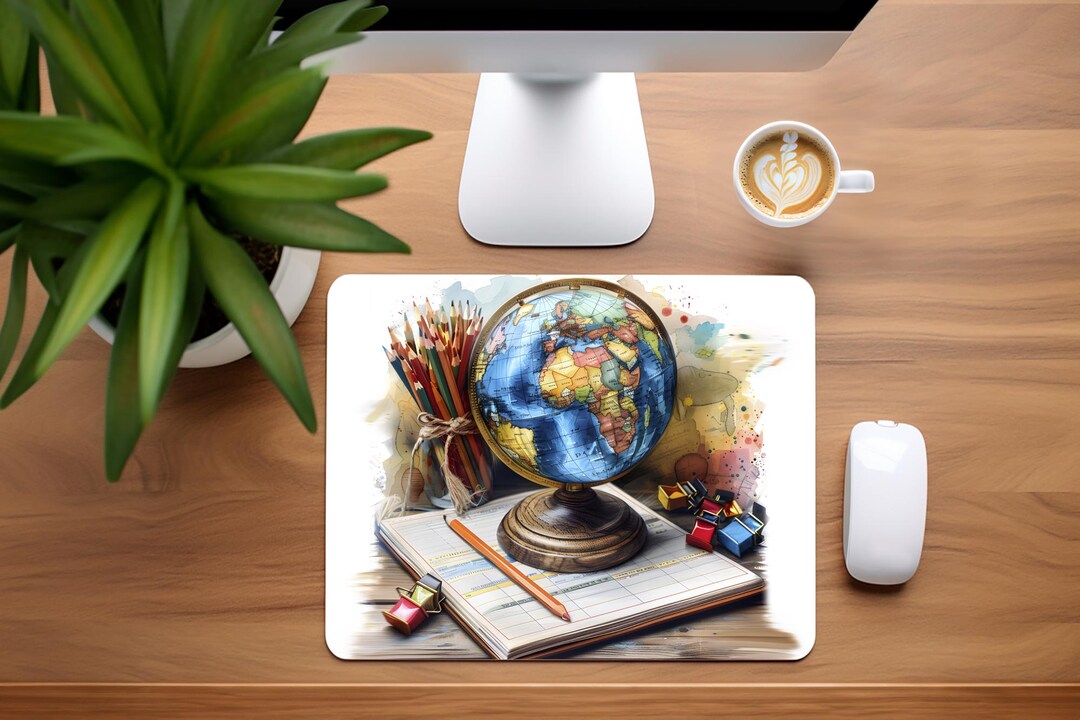 Globe Mouse Pad, Teach, Inspire, Home, Work, Teacher - Etsy