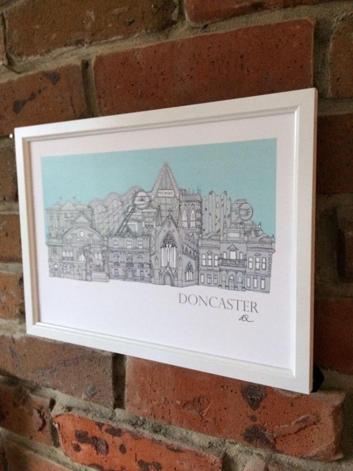 Doncaster Town Skyline A4 Print, Illustrated Signed Print, Hand Drawn ...