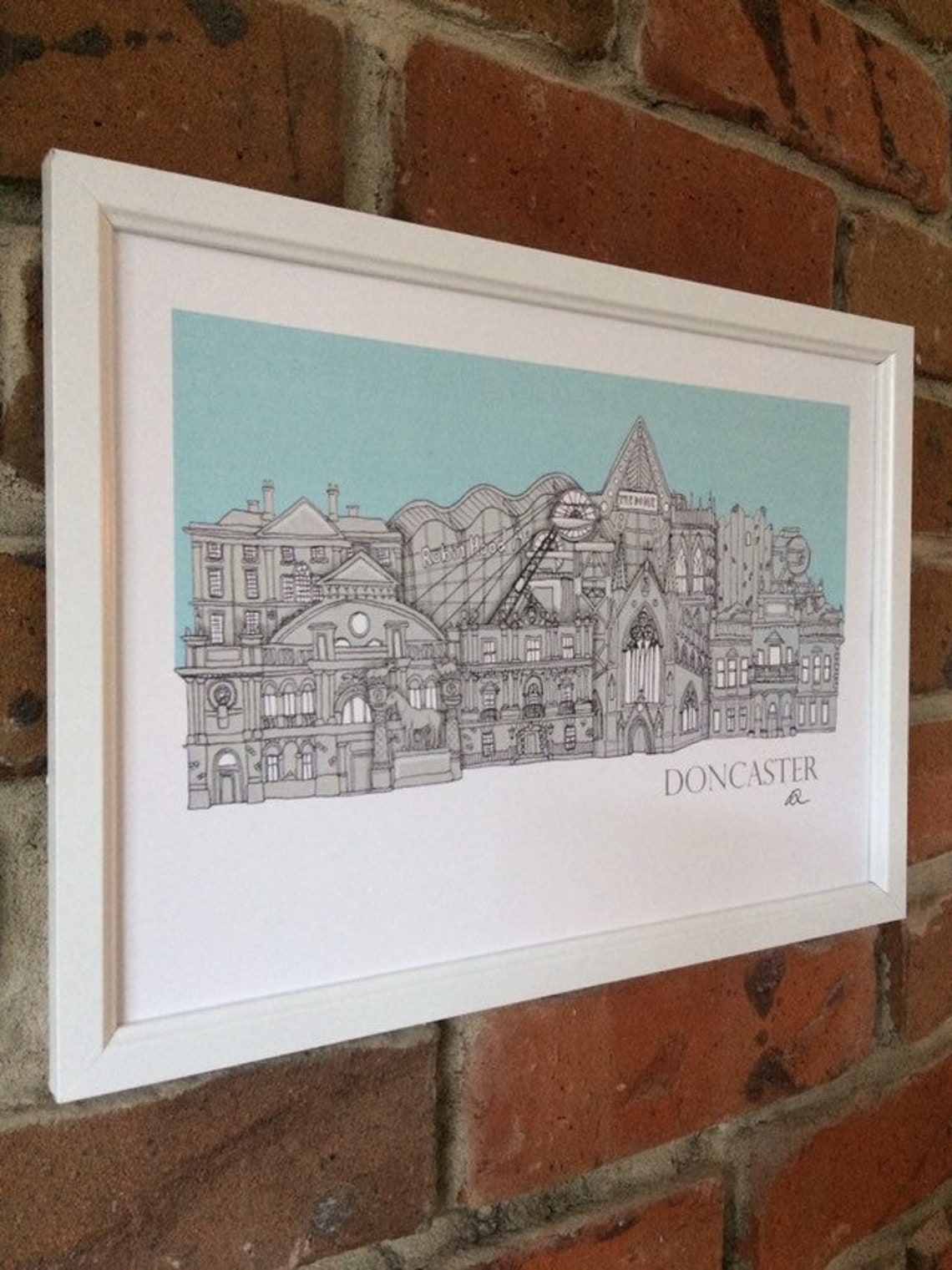 Doncaster Town Skyline A4 Print, Illustrated Signed Print, Hand Drawn ...
