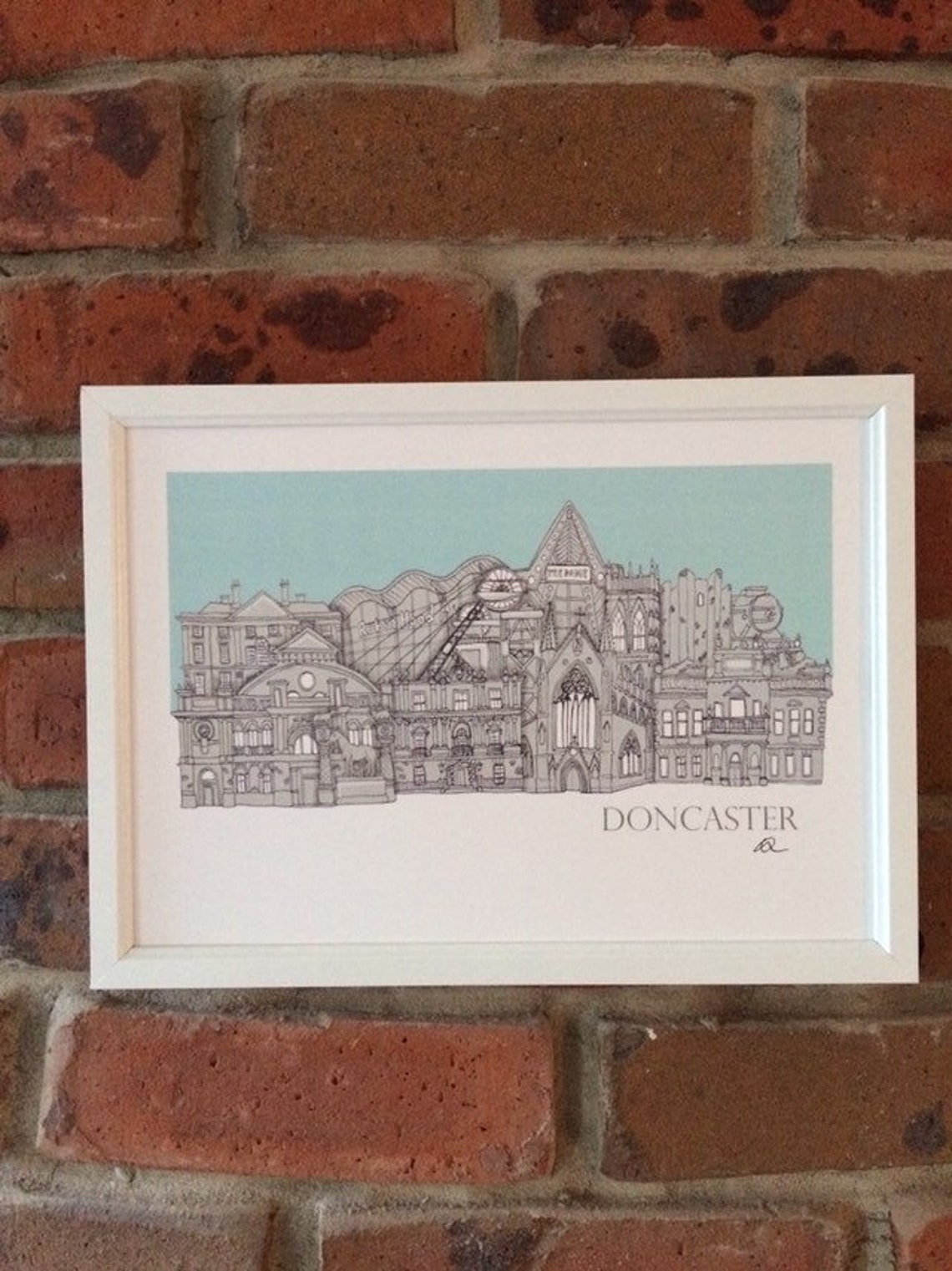 Doncaster Town Skyline A4 Print, Illustrated Signed Print, Hand Drawn ...