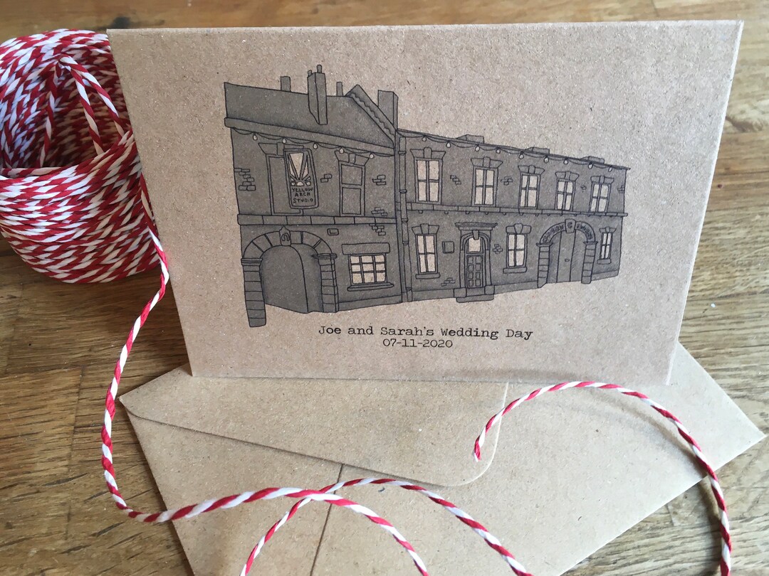 Wedding Invitation Sample Hand Drawn Illustrated , Unique, Quirky ...