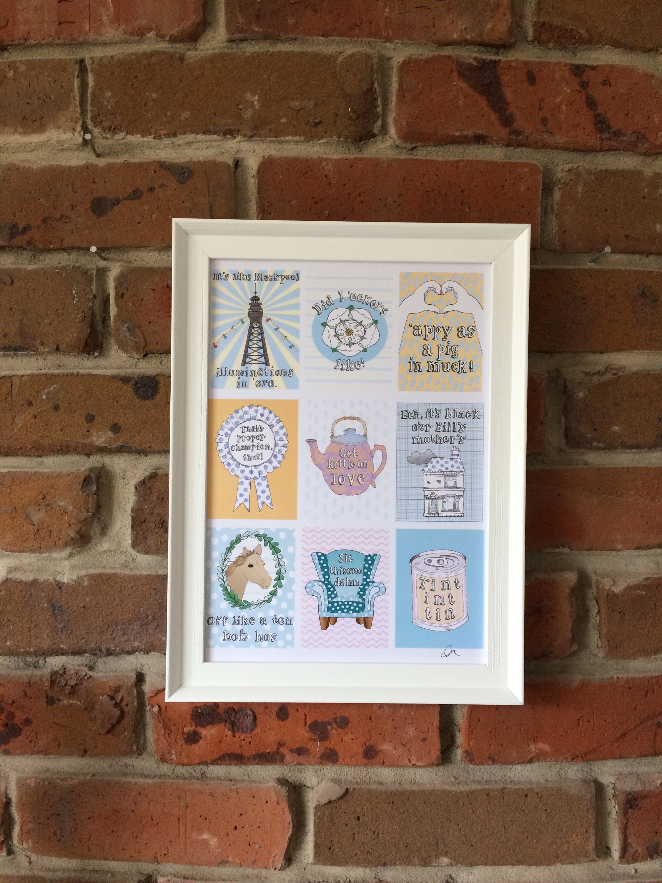 Framed 'tint Int Tin' Yorkshire Slogan Print Funny, Quotes Illustrated ...