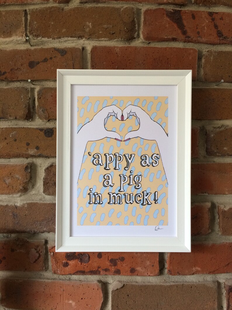 Yorkshire Signed Slogan Print Funny, Quotes Illustrated, Illustration ...