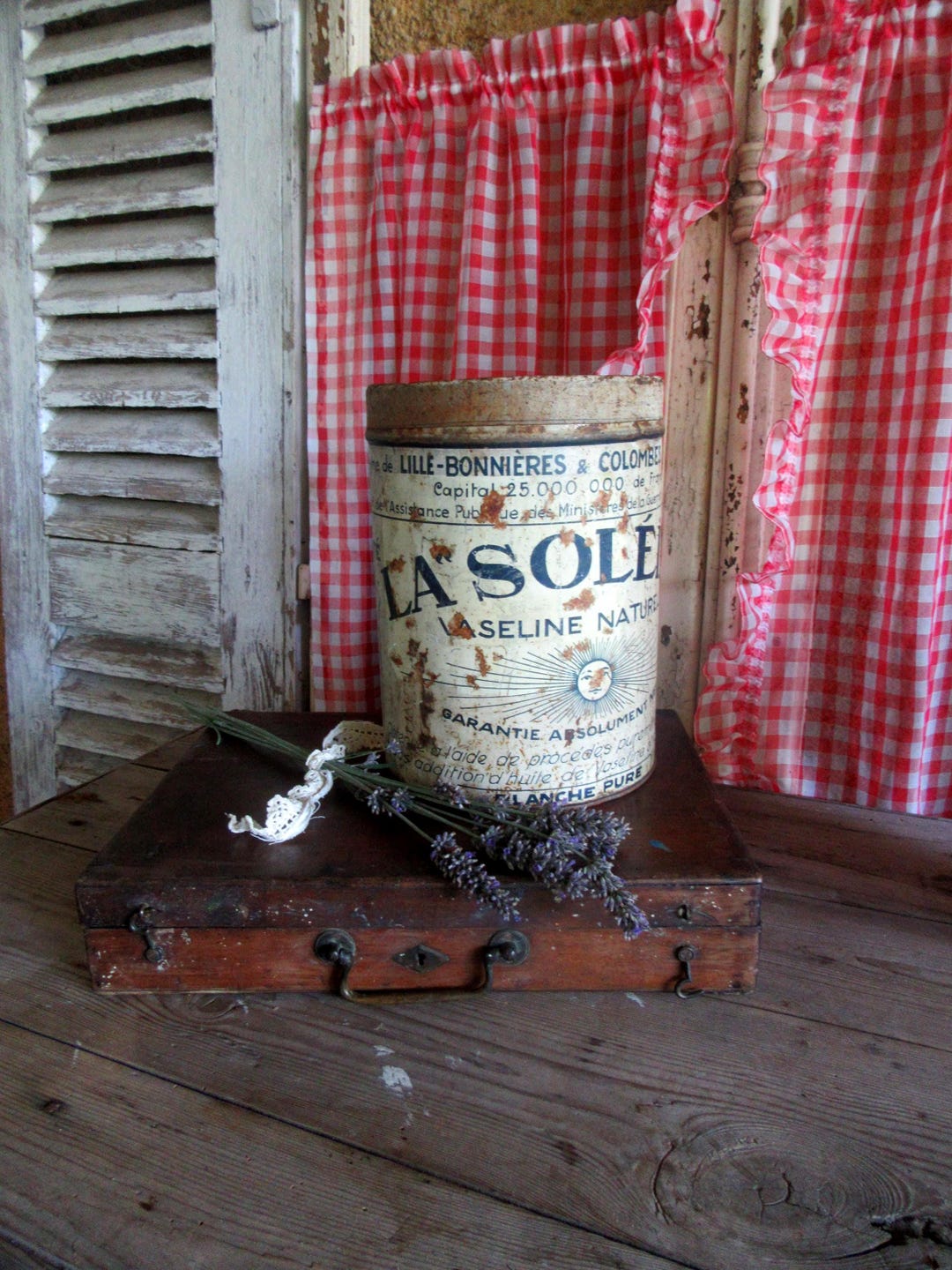 Rare Old Paris Tin Large Vaseline Memorabilia Collectible Shabby French ...