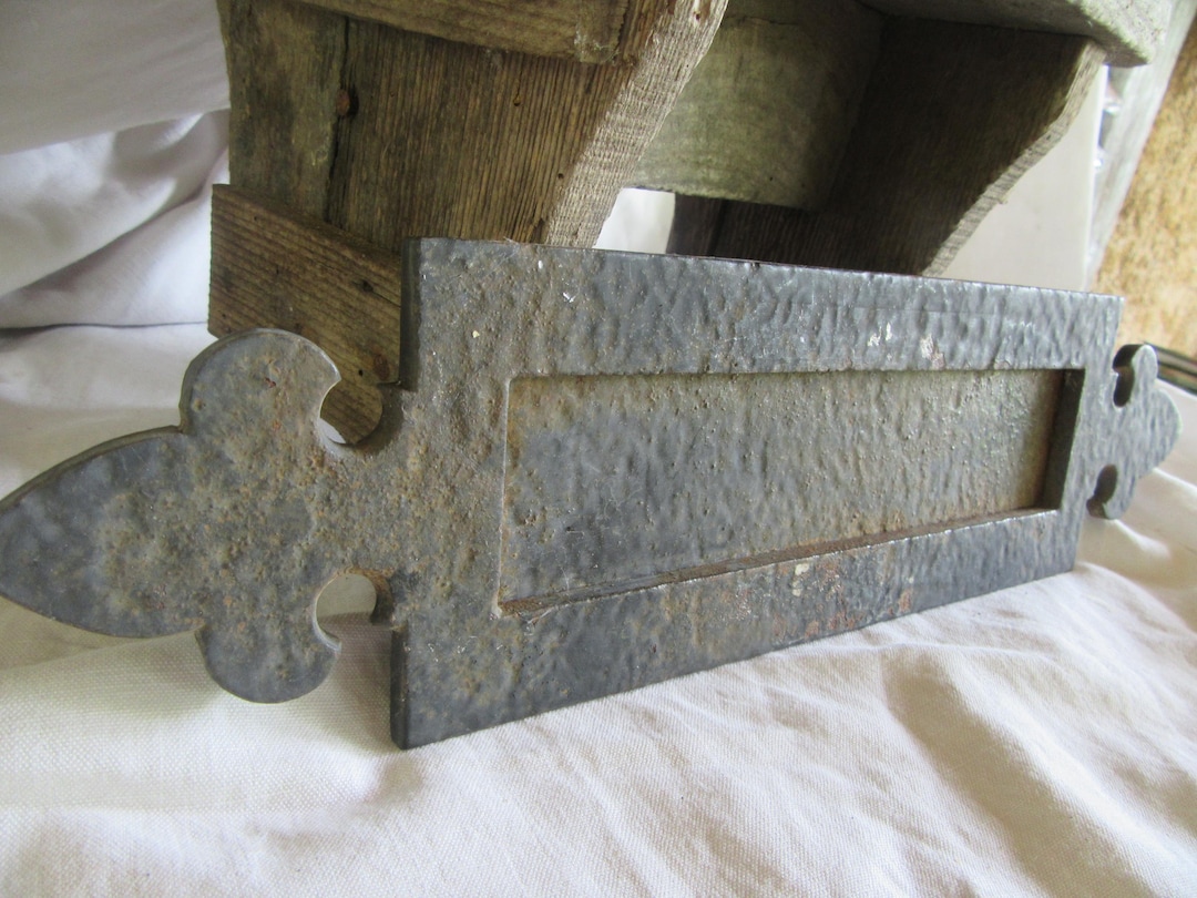 Letterbox Mailbox Post Box Insert Cast Iron Black Fleur De Lys French ...