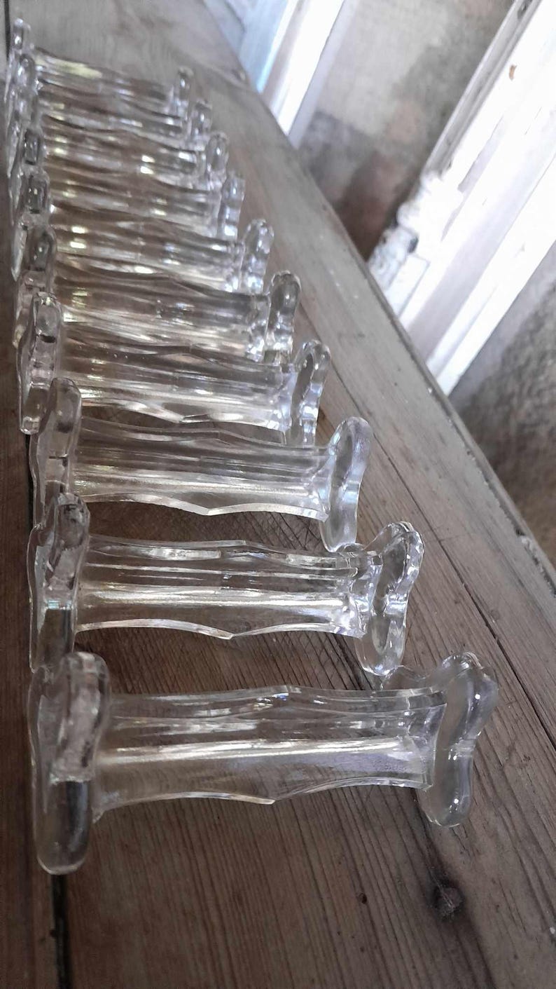 10 French Crystal Glass Knife Rests Retro Vintage 1970s Dining - Etsy