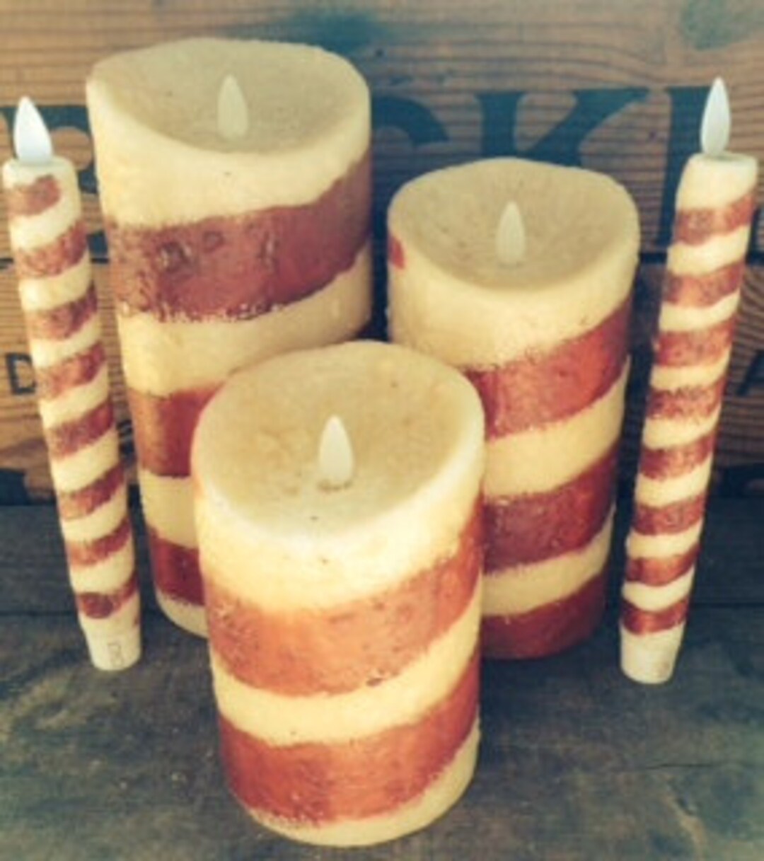 3.5x 7 Primitive Moving Flame Flameless TIMER Pillar Candle - Etsy