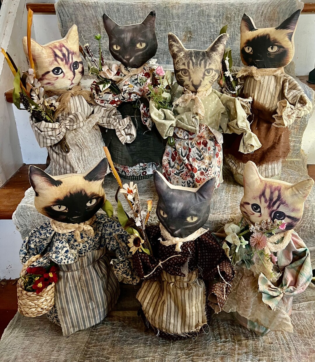 Raggedy Junction Primitive Cat Doll - Etsy