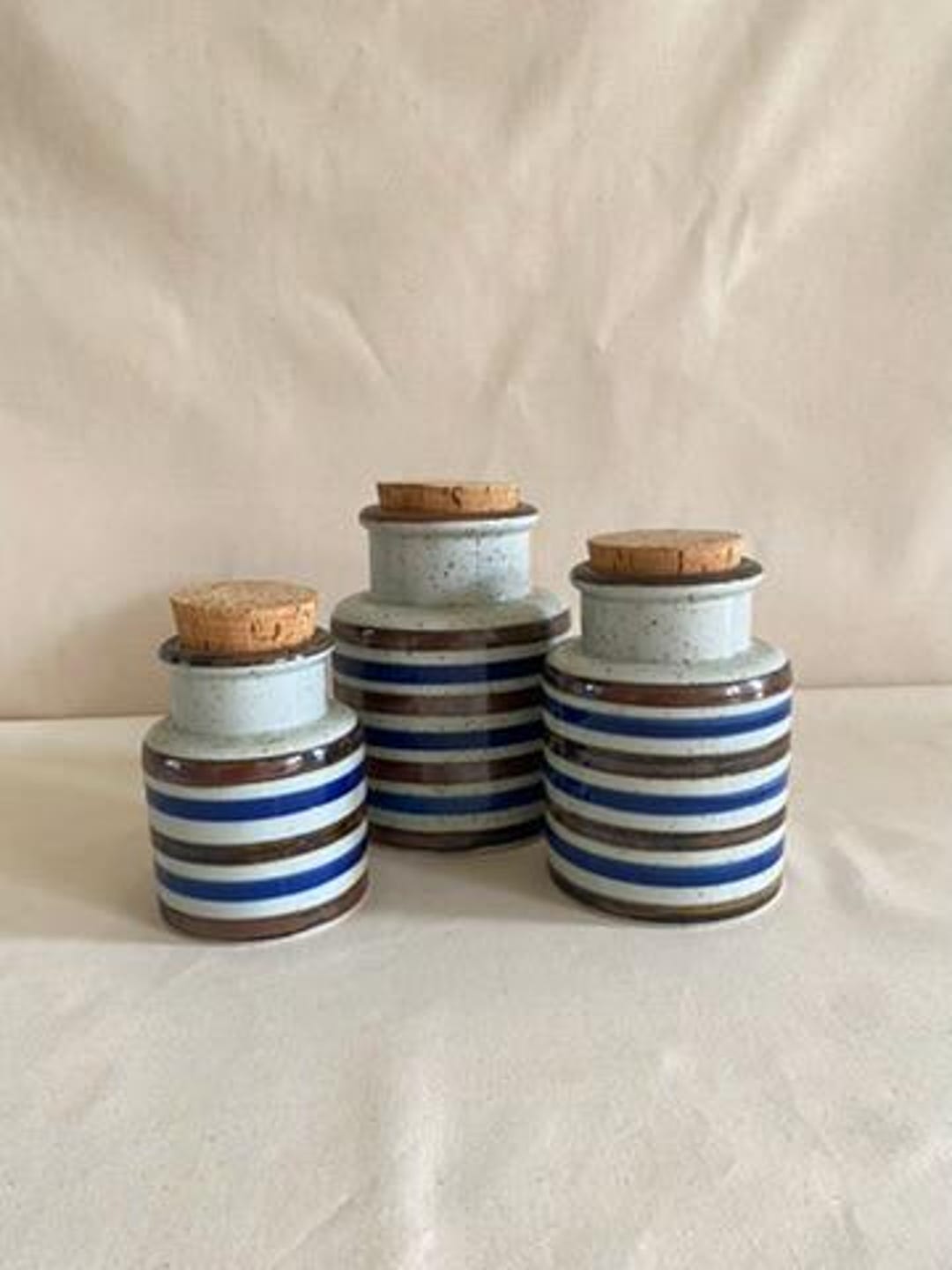 Vintage Asahi Pottery Canisters | Set of Three (3) | Made in Japan ...