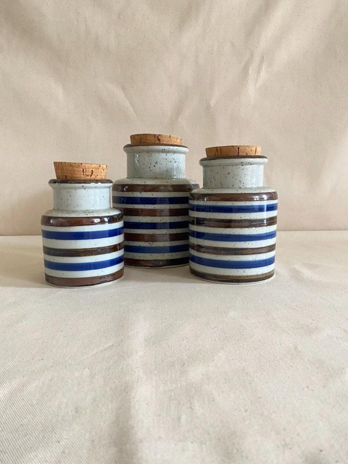 Vintage Asahi Pottery Canisters | Set of Three (3) | Made in Japan ...