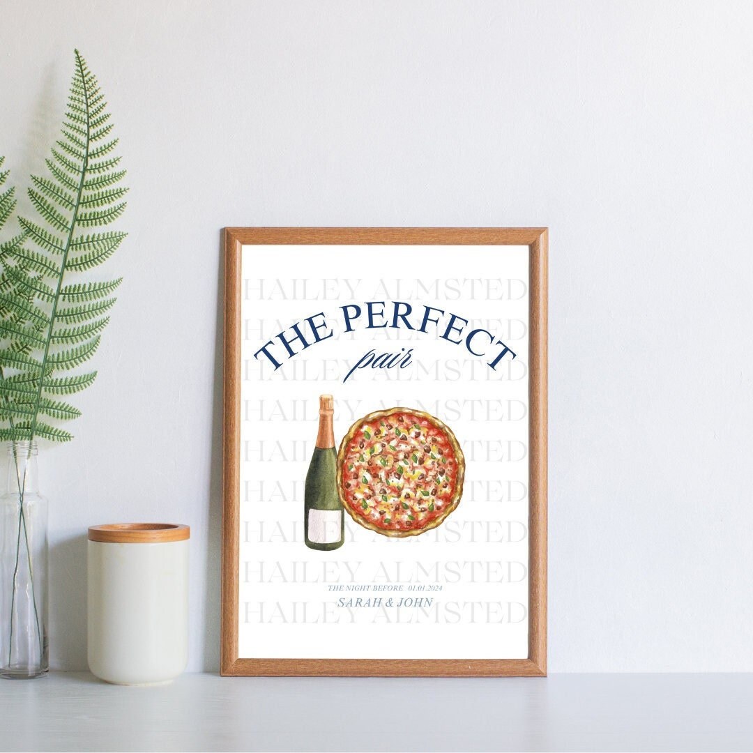 The Perfect Pair Sign, Rehearsal Dinner Sign, Wedding Sign, Pizza and ...